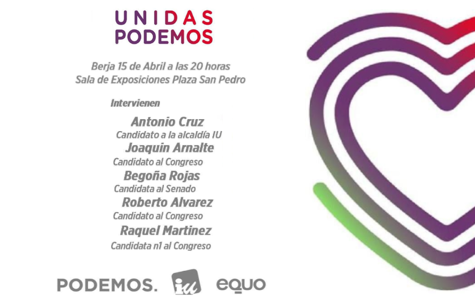 Unidas Podemos dará un acto de campaña esta tarde en la Plaza de San ...